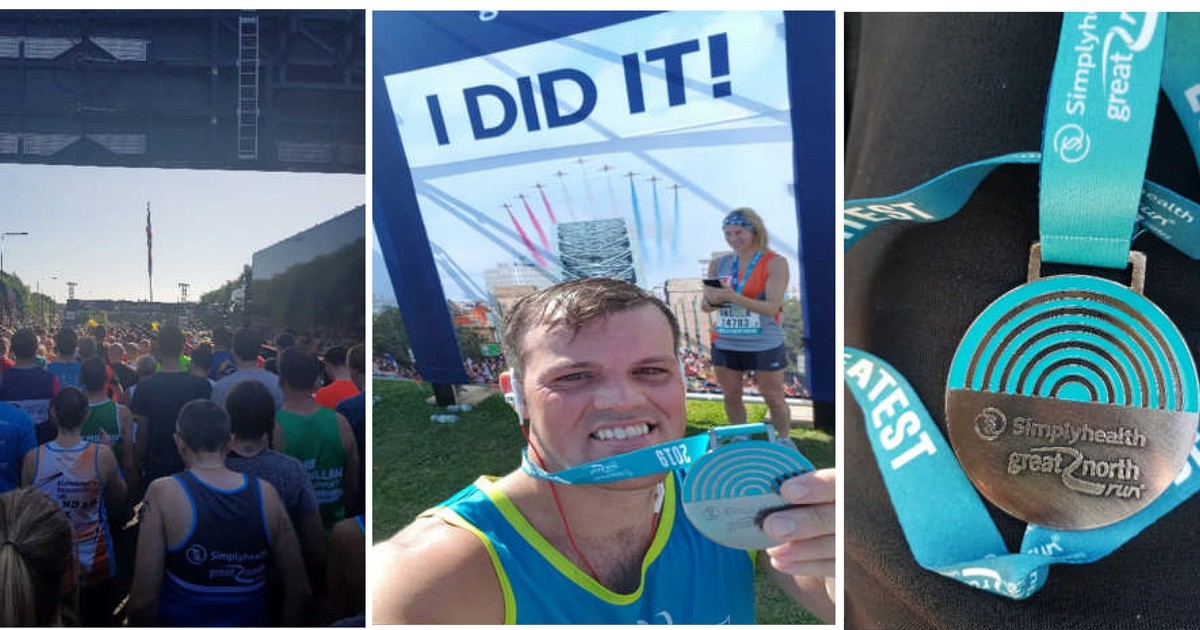 Gareth Roe completes Great North Run | AmcoGiffen